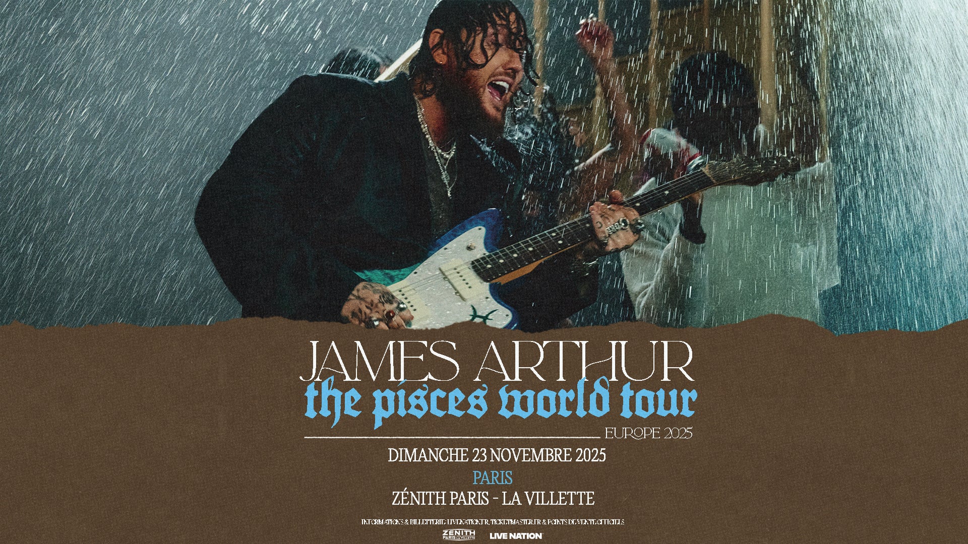 Buy tickets for James Arthur: The Pisces World Tour at Zénith Paris - La Villette on 23/11/2025 ...