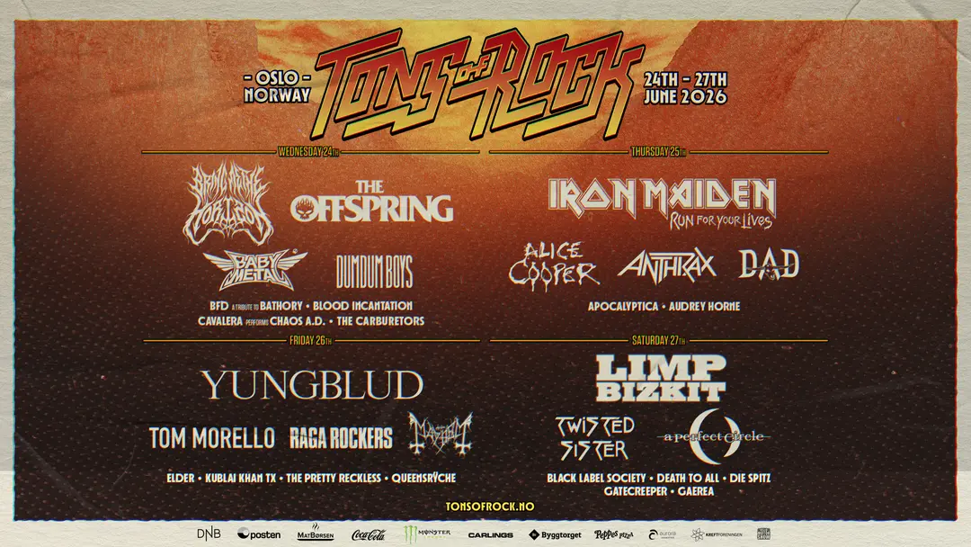 Tons of Rock 2026, Oslo, 24. juni 2026, , Tickets – www.livenation.no